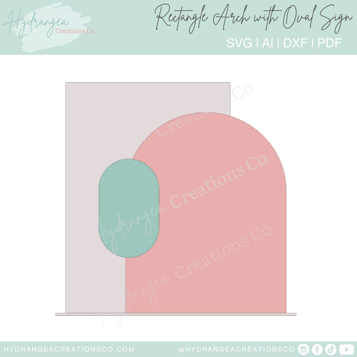 Arch Rectangle Sign with Oval | Laser Cut SVG File – Hydrangea Creations Co
