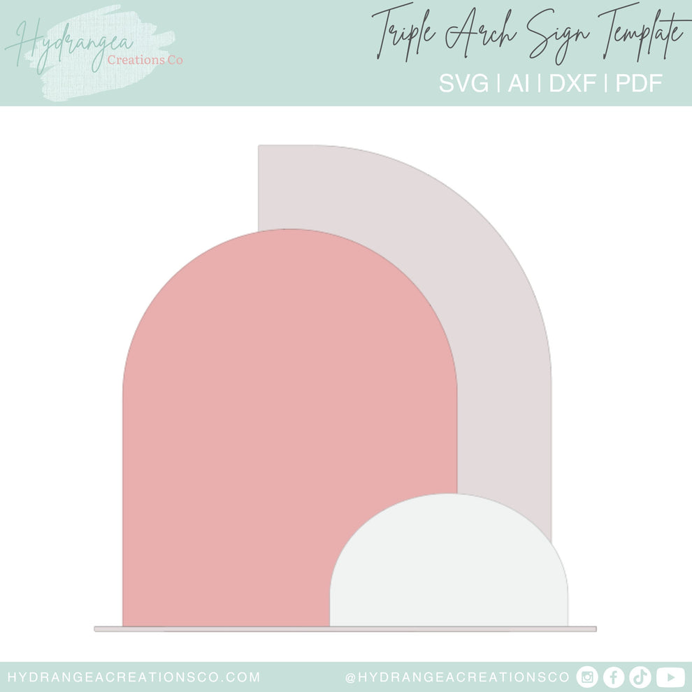 Triple Arch Half Arch Moon Sign | Laser Cut SVG File – Hydrangea ...