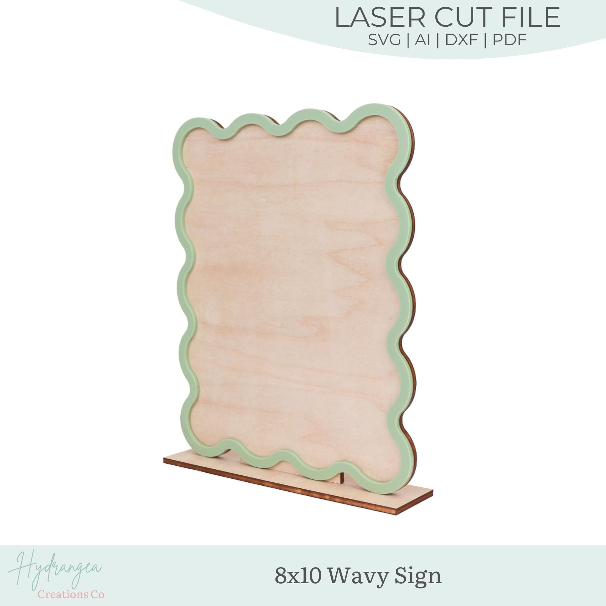 8x10 Wavy Sign with Frame | Laser Cut SVG File – Hydrangea Creations Co